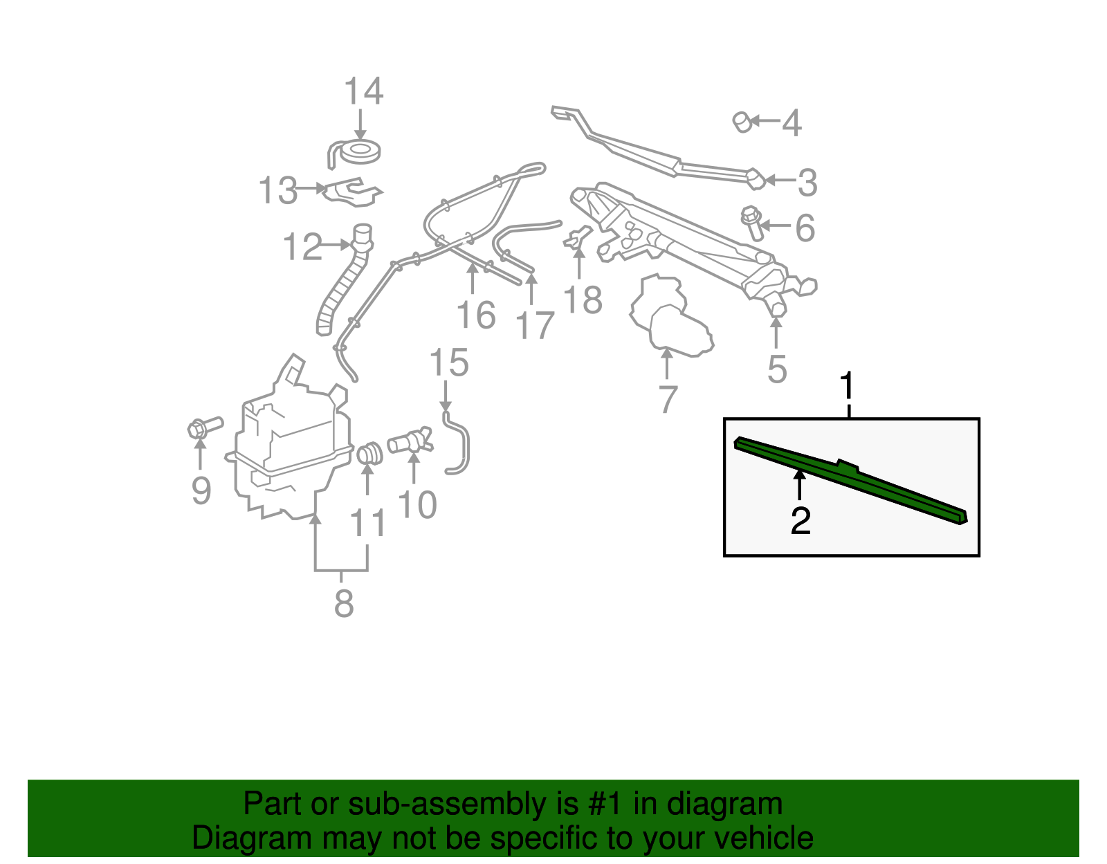 2008-2013 Toyota Highlander Wiper Blade 85222-0E040 | Ourisman Toyota Parts
