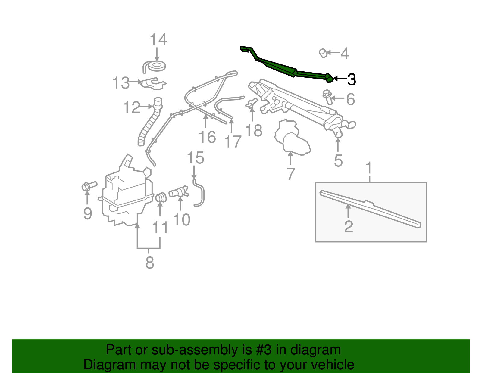 2008-2013 Toyota Highlander Wiper Arm 85211-0E040 | Toyota Parts Center