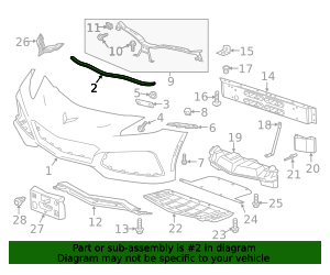 2014-2019 Chevrolet Corvette Front Bumper Fascia Seal 23309567 GM ...