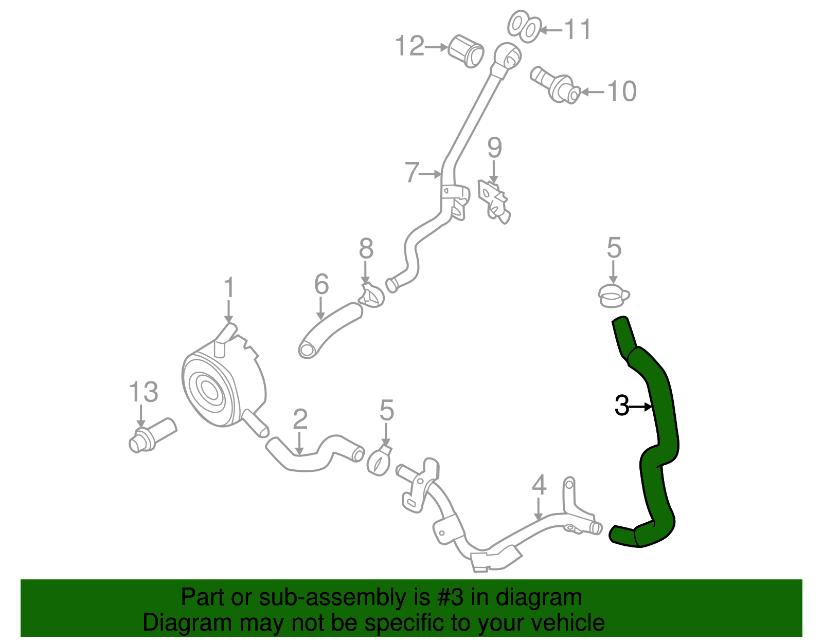 2014-2017 Nissan Engine Coolant Hose 21306-JN00A | Temecula Nissan Parts