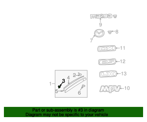 2000-2006 Mazda MPV Finish Molding Collar B27K-51-3F4 | QuirkParts