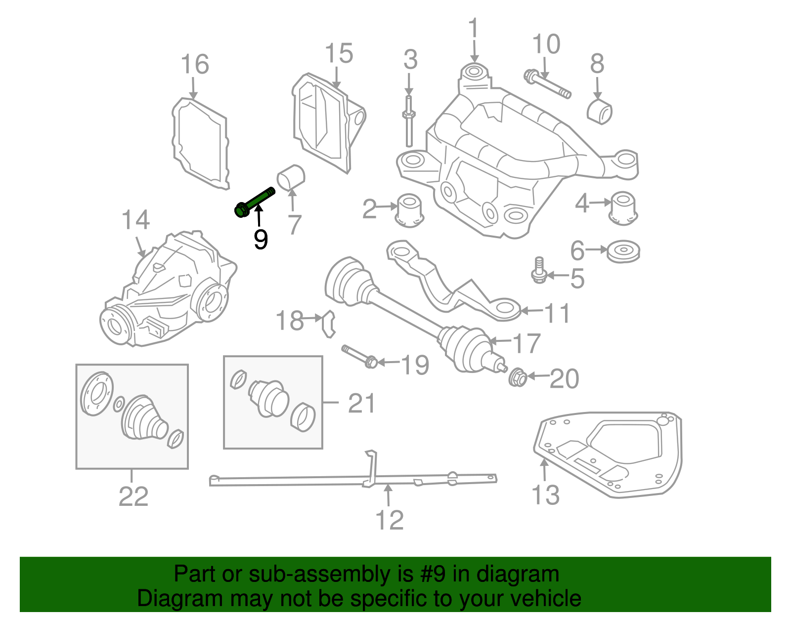 33176760337 - 1999-2016 BMW Suspension Cross-Member Mount Bolt (33-17-6 ...