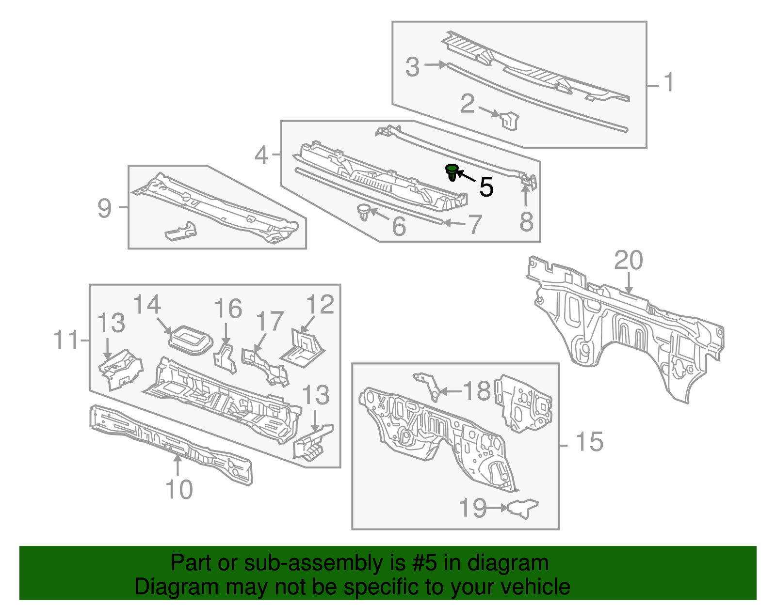 2007-2017 gm Multi-Purpose Clip THIS IS A SINGLE CLIP; NOT A PACKAGE OF ...