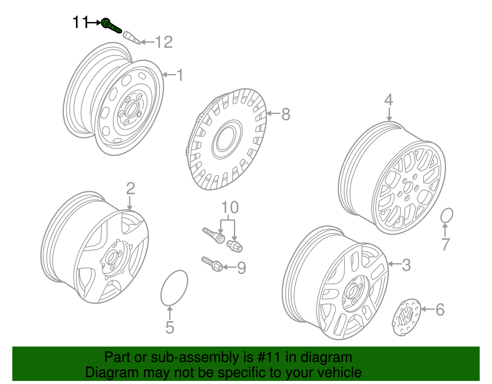 311-601-361 - Tire Valve Stem 1984-2025 Volkswagen | AutoNation Parts