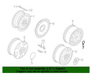 1995-2006 Volkswagen Center Cap 6N0-601-171-BXF | OEM Parts Online