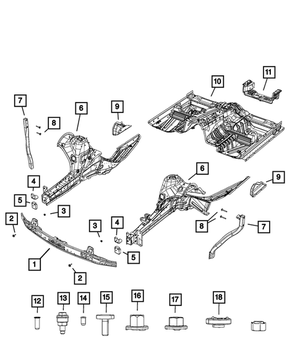 2011-2025 Mopar Front Bumper Beam 68227140AC | Mopar eStore