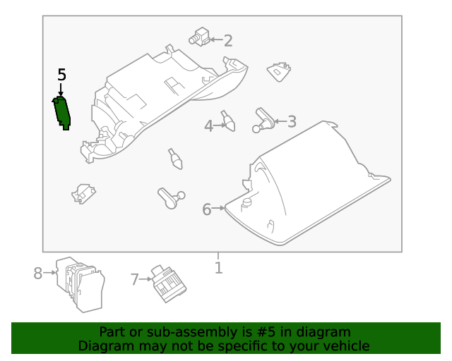 2017-2024 Nissan Glove Box Damper 68513-4CL0A | Boro Nissan Parts