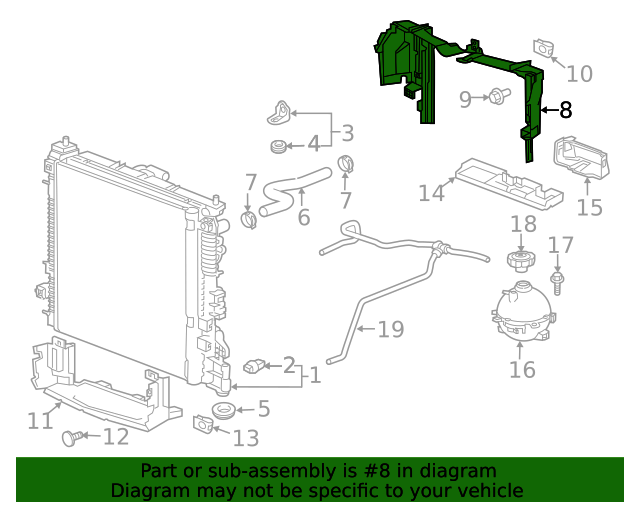 84779326 - Radiator Air Front Upper Baffle 2020-2022 Chevrolet Blazer ...