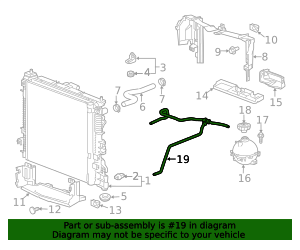 2020-2023 GM Radiator Surge Tank Inlet Hose 84982181 | TascaParts.com