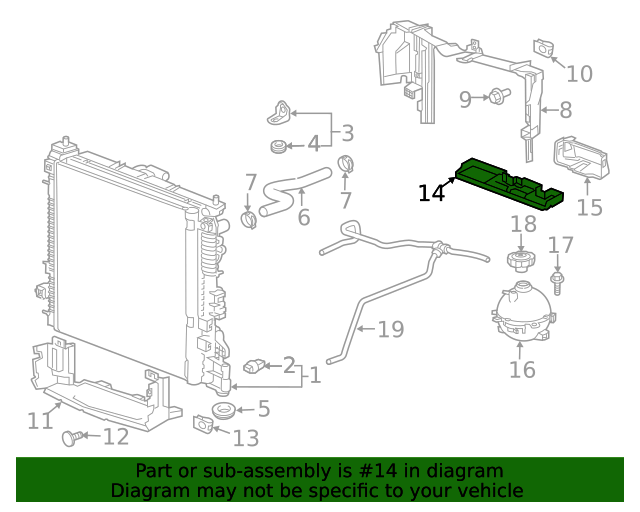 2020-2023 Chevrolet Blazer Radiator Air Upper Baffle 84207651 ...