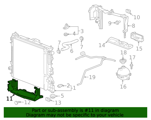 2020-2021 Chevrolet Blazer Front Lower Radiator Air Baffle 84388371 ...