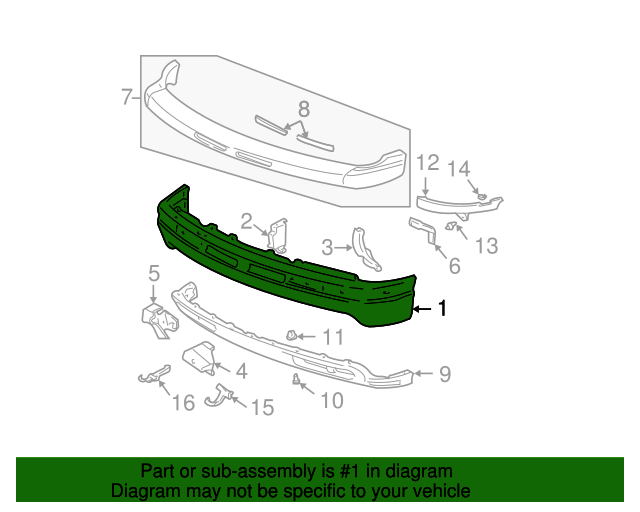 1999-2006 Chevrolet Front Bumper Impact Bar 12335826 GM | GMPartsDirect.com