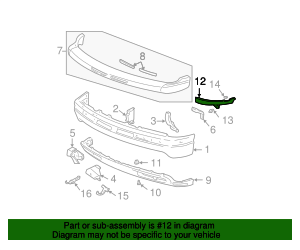 1999-2006 Chevrolet Passenger Side Front Bumper Filler 15035438 GM ...
