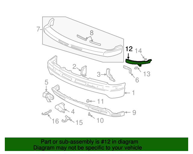 1999-2006 Chevrolet Passenger Side Front Bumper Filler 15035438 ...
