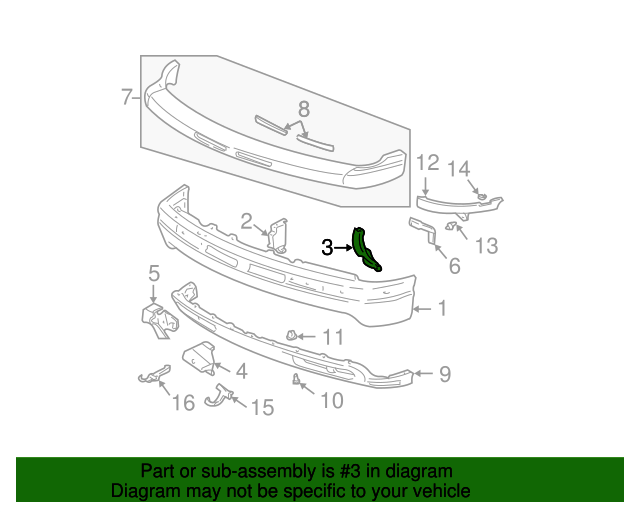 1999-2006 Chevrolet Passenger Side Front Bumper Impact Bar Brace ...