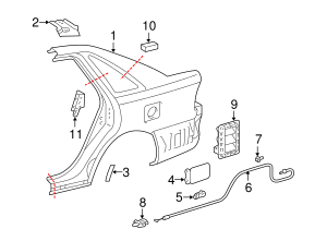 2000-2004 Toyota Avalon Fuel Filler Door 77350-AC011 | Sparks Parts