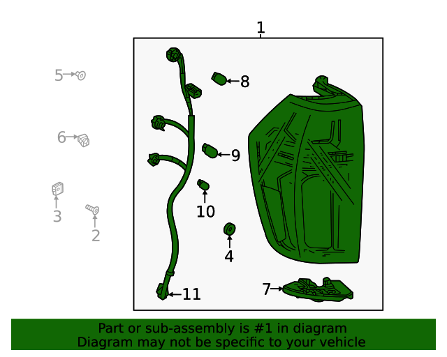 (Replaced by 84849416) Rear Driver Side Stop Lamp 85618751 GM ...