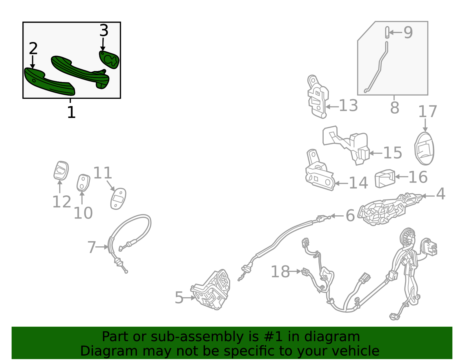 2020-2025 Cadillac CT5 Handle Kit 13548519 GM | GMPartsDirect.com