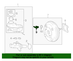 1994-2013 Toyota Booster Check Valve 44730-14050 | OEM Parts Online