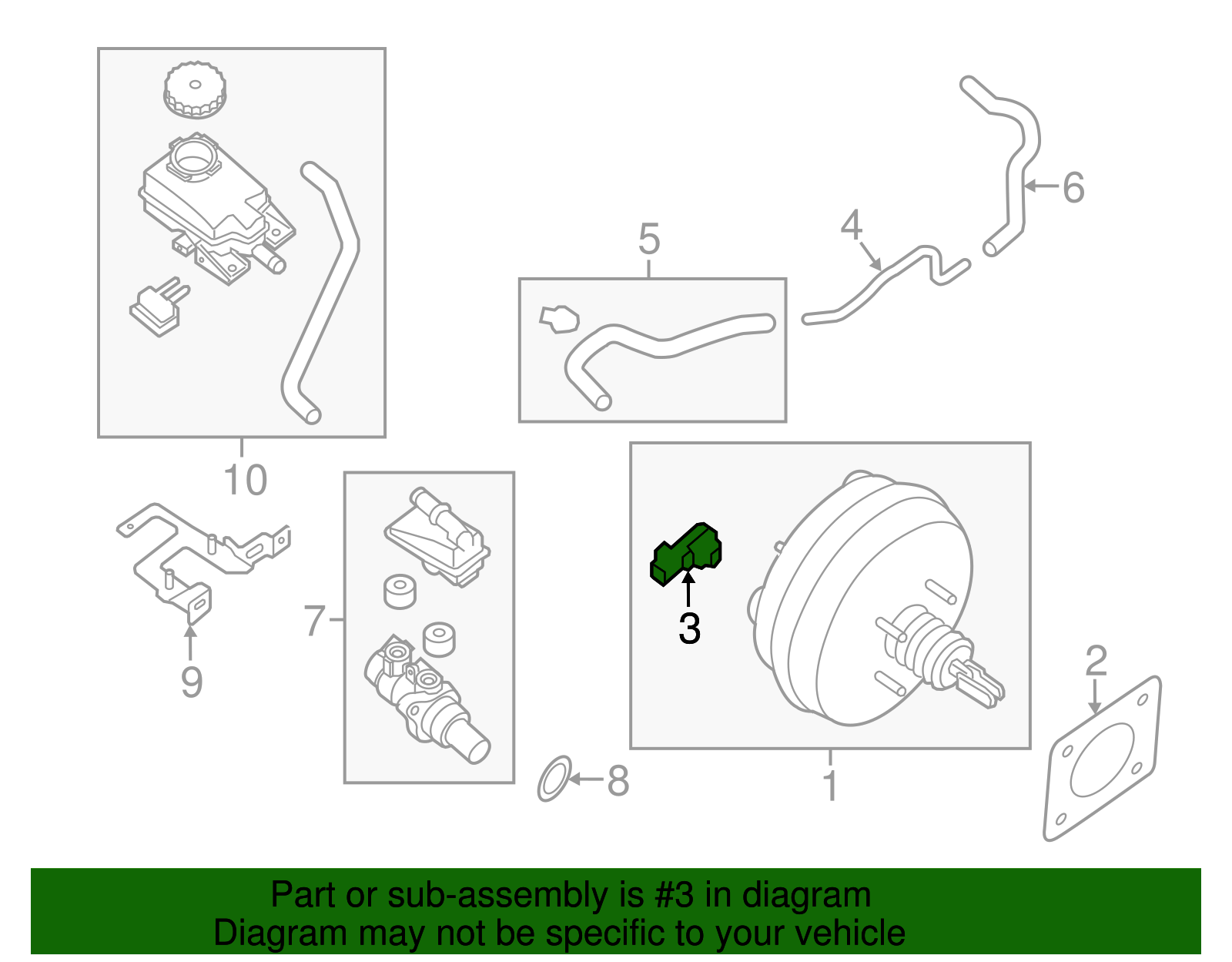 2014-2025 Nissan Power Brake Booster Vacuum Sensor 25085-3JA0A ...
