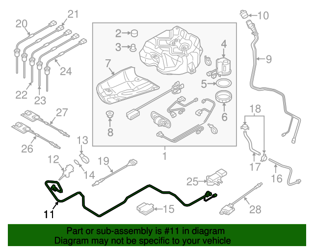 2014-2015 Audi Q5 Hose Assembly 8R0-131-984-M | Audi USA Parts