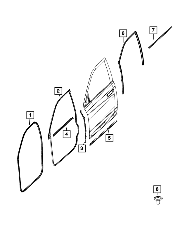 2023 Ram Front Door Belt Inner Weatherstrip, Right 68544382AA | Mopar ...