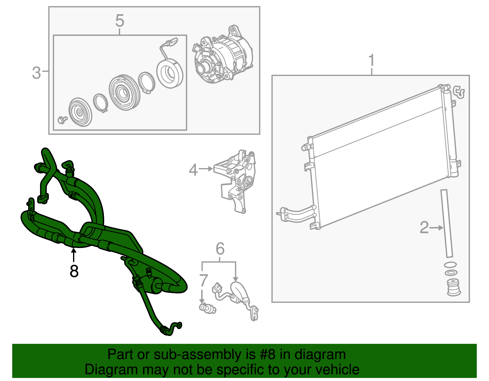 2017-2020 GM Air Conditioning Compressor Hose Assembly 84459869 GM ...