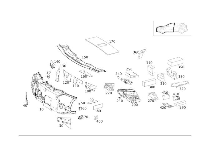 176-682-37-00 - Dampening, Transmission Tunnel 2014-2020 Mercedes-Benz ...