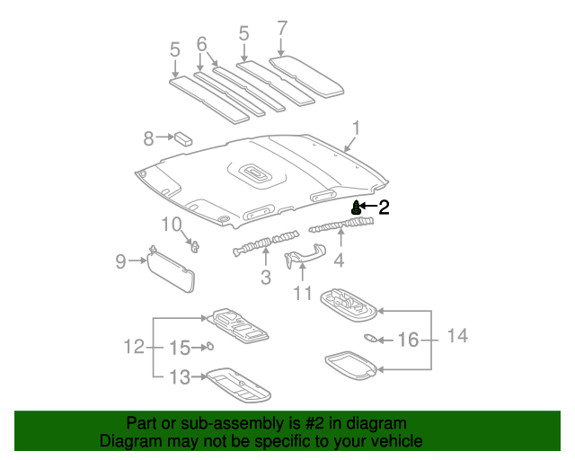 2003-2008 Toyota Corolla Headliner Clip 90467-05164-E0 | Toyota Parts ...