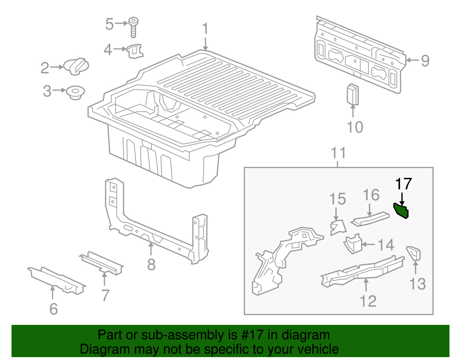 65647-T6Z-A00ZZ - 2017-2025 Honda Ridgeline - Extension R Rear Frame ...