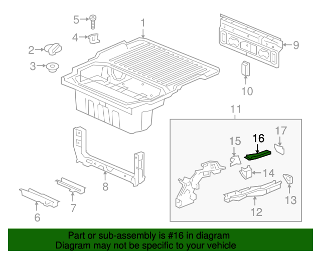 65632-T6Z-A00ZZ - Stiffener B, R Rear Frame (Upper) - 2017-2020 Honda ...