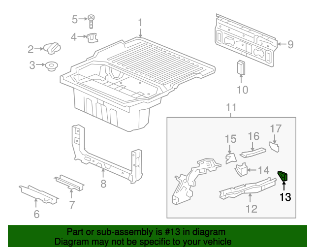 OEM 2017-2023 Honda Ridgeline Rail End 04656-T6Z-A00ZZ | Honda ...