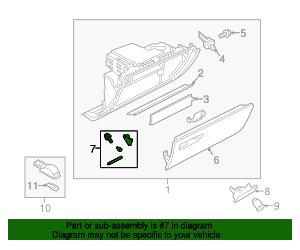 8V1-898-035 - Glove Box Door Mount Kit 2015-2020 Audi | AutoNation Parts