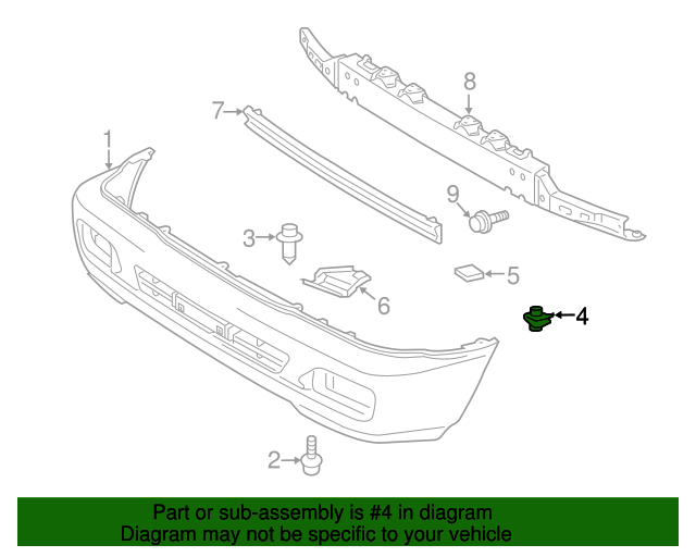 52147-60050 - Bumper Cover Mount Bracket - 1998-2007 Toyota Land ...