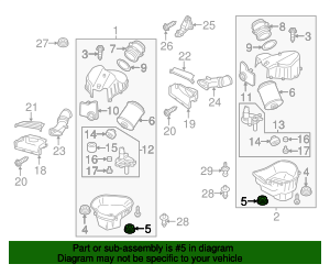 2011-2023 Audi Air Cleaner Assembly Bushing 4H0-129-669-F | Genuine ...
