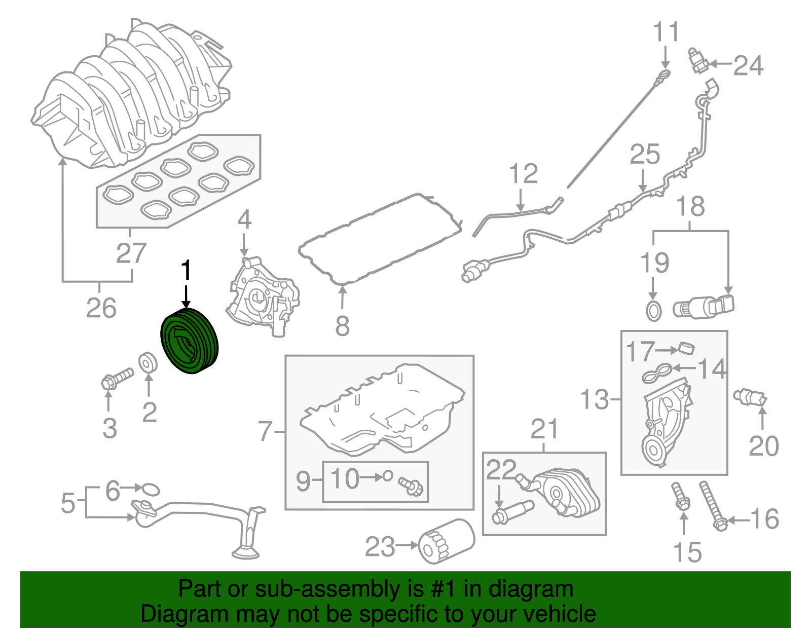 2018-2025 Ford F-150 Crankshaft Pulley NL3Z-6312-B | QuirkParts