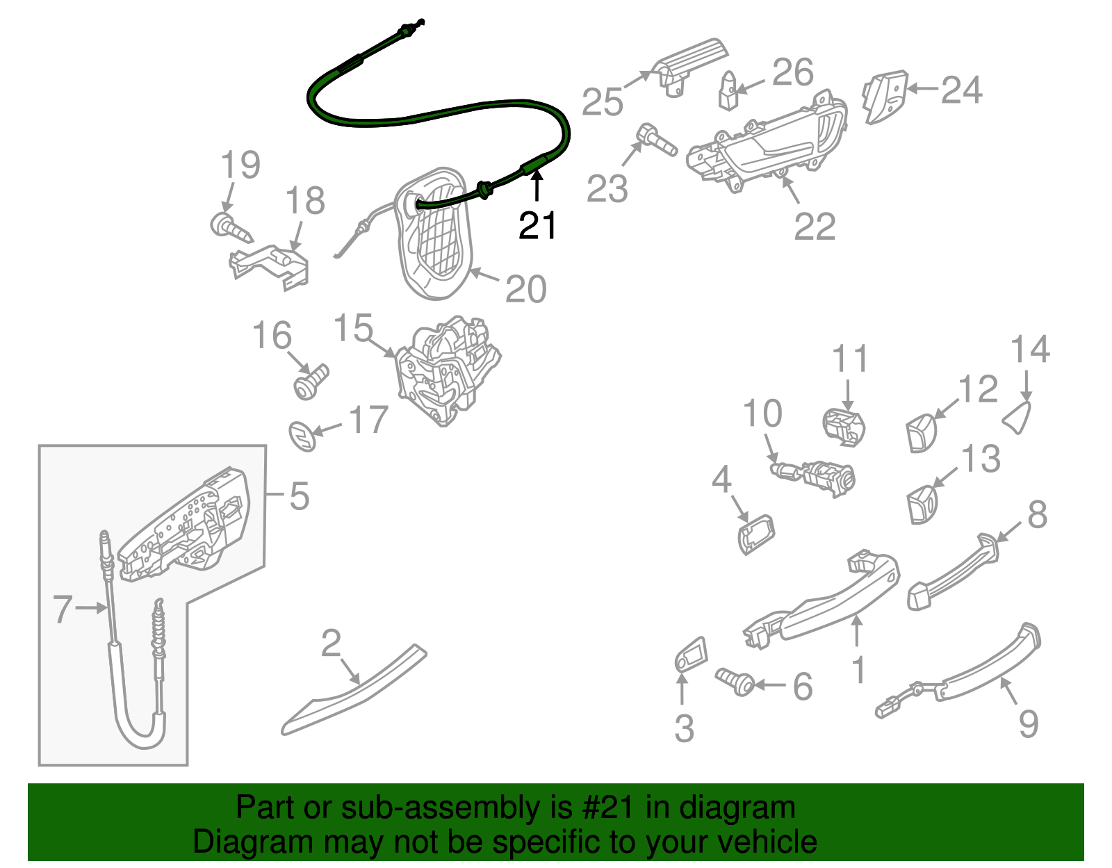 2009-2017 Audi Lock Cable 8R0-837-085-C | OEM Parts Online