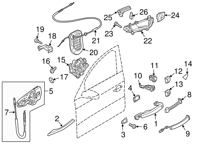 8R0-837-085-C - Door Latch Cable 2009-2017 Audi | AutoNationParts.com