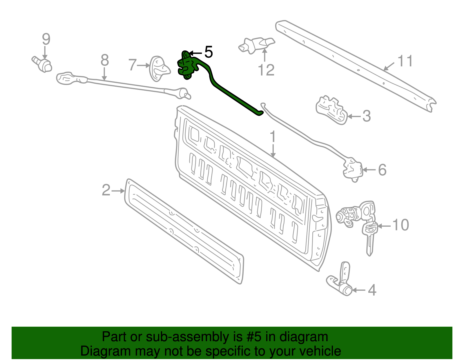 2004-2006 Toyota Tundra 2004-2006 Toyota Tundra - Tailgate Latch (Right ...