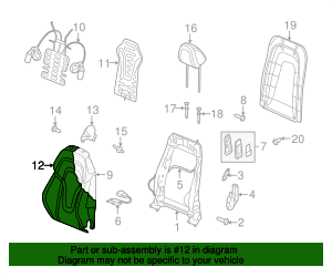 427-881-805-C-EX7 - Seat Back Cushion Cover 2011-2015 Audi R8 ...