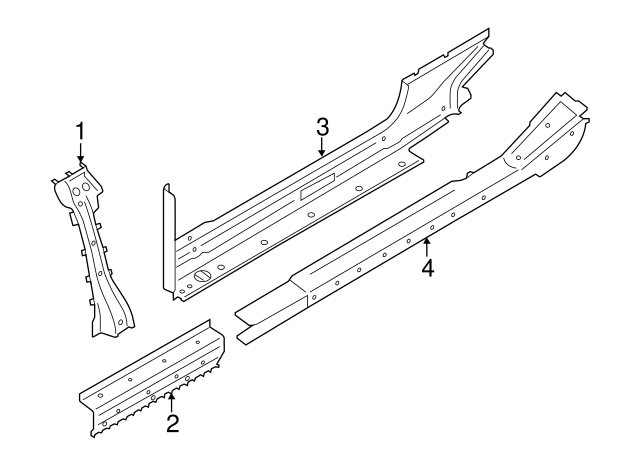 2014-2024 Mini Cooper Reinforcement column B inside right 41-00-7-387 ...