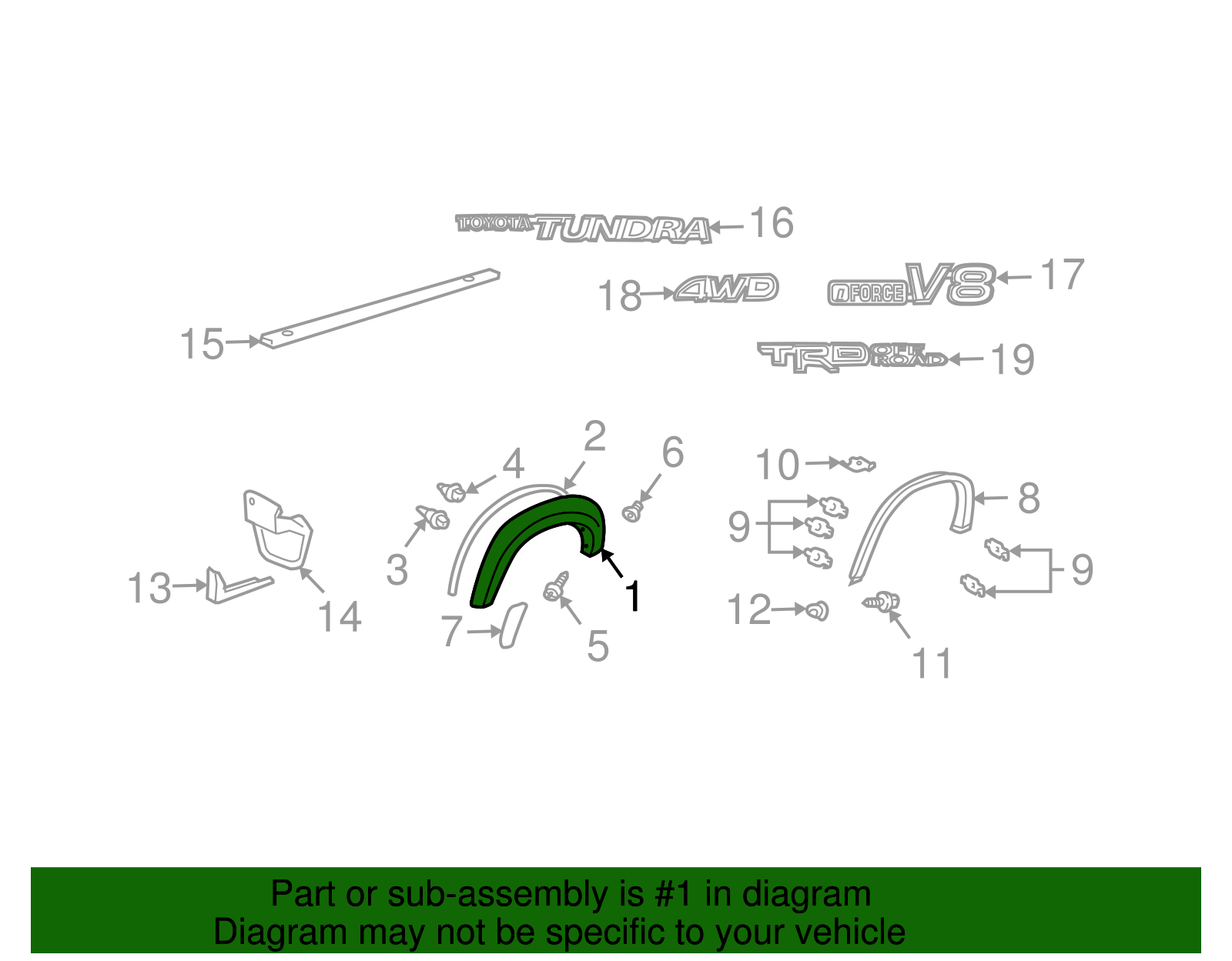 75873-0C901 - Wheel Flare 2004-2006 Toyota Tundra | Longo Toyota Parts
