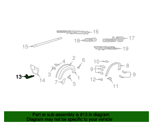 2004-2006 Toyota Tundra Truck Bed Molding 75631-0C030 | Toyota Parts Center
