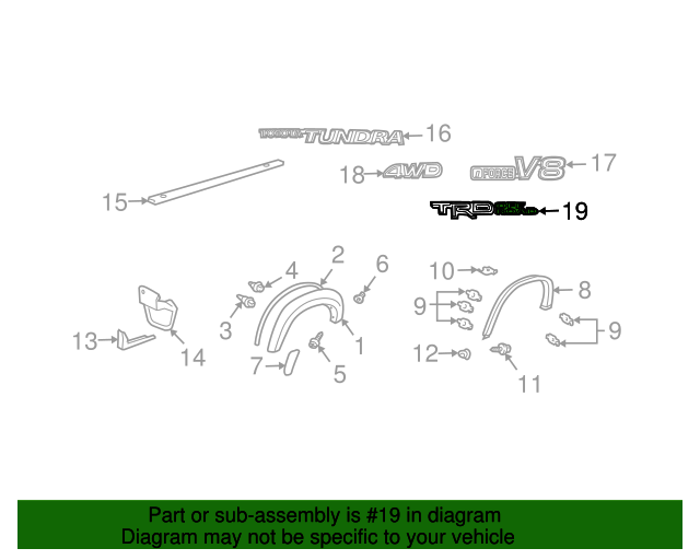 2004-2006 Toyota Tundra Truck Bed Decal 75997-0C030-A1 | Toyota Parts ...