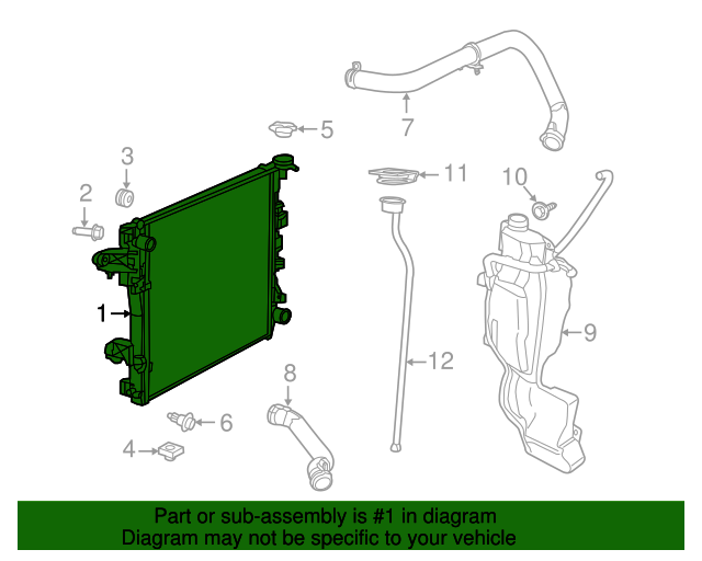 2009-2021 Mopar Radiator 55056858AE | Mopar Parts Canada