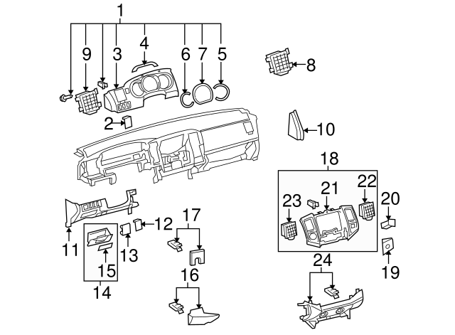 55407-04050-B0 - Lower Trim Panel 2012-2015 Toyota Tacoma | Longo ...
