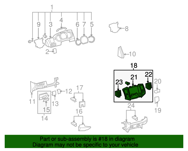 2005-2011 Toyota Tacoma Center Panel 55405-04060 | Toyota Parts Center