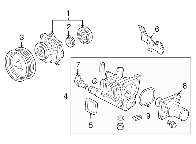 25199828 - Engine Coolant Thermostat Water Outlet Assembly with Seal ...