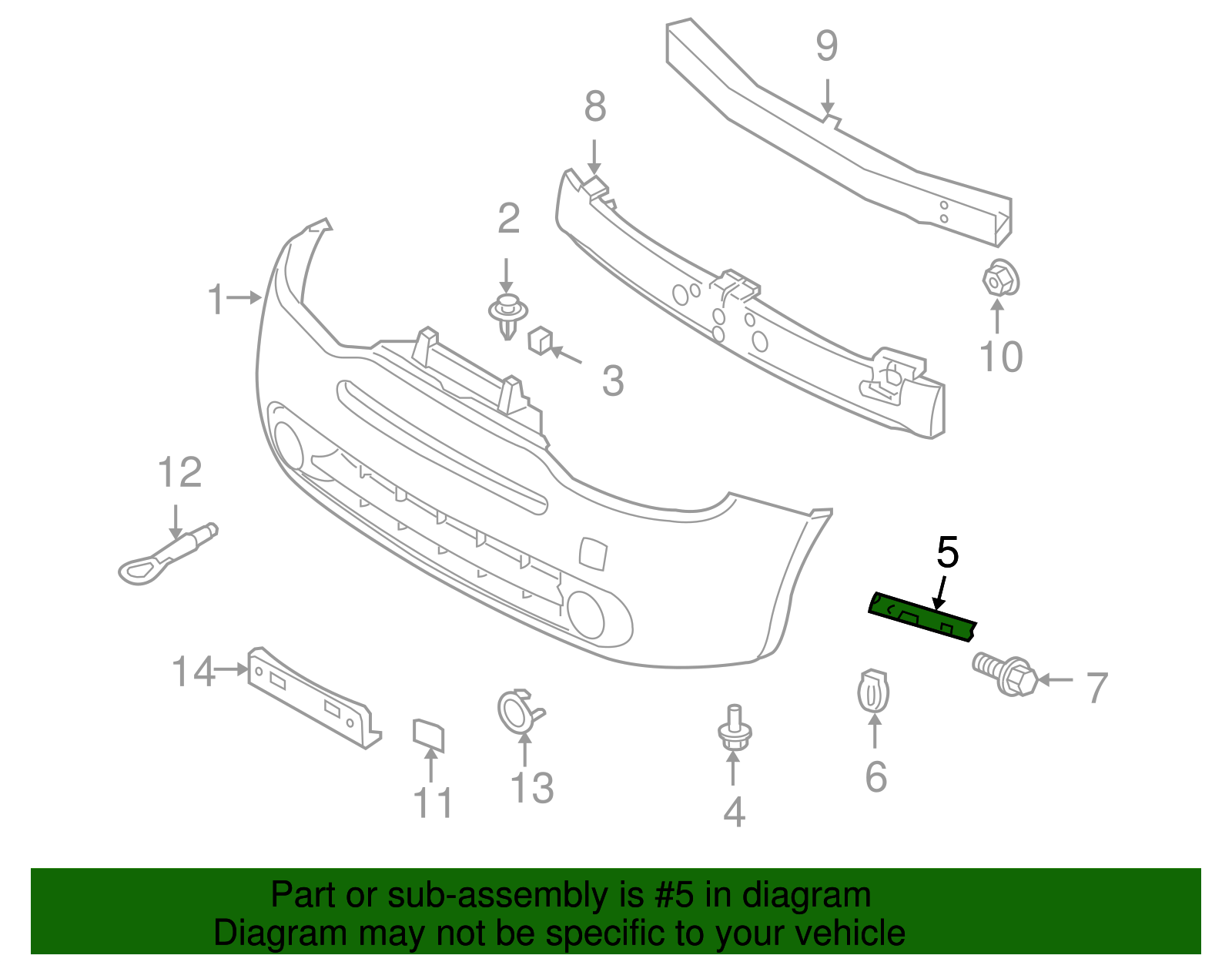2009-2014 Nissan Cube Side Retainer 62223-1FA0A | OEM Parts Online