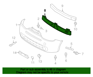 62090-1FC0A - Energy Absorber - 2009-2014 Nissan Cube | Nissan OEM ...
